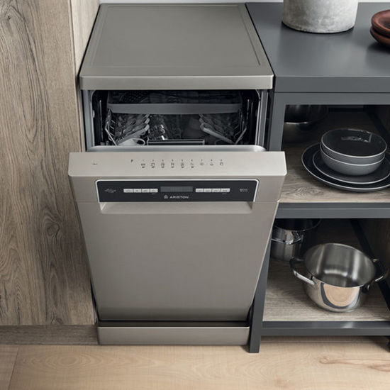 El-Iraqi Company | Ariston Dishwasher, 10 Persons, 8 Programs, Inverter Motor, Silver - LSFO ...
