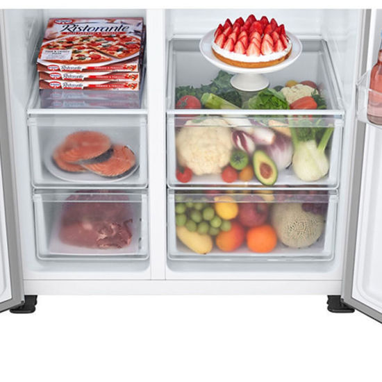 El-Iraqi Company | LG 519 litter, Side-By-Side Refrigerator Silver ...