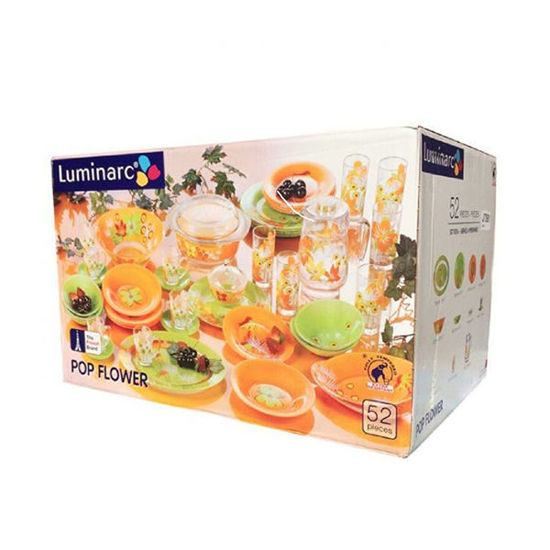 El-Iraqi Company | Luminarc Arcopyrex 52 Pieces Pop Flowers Green Mix