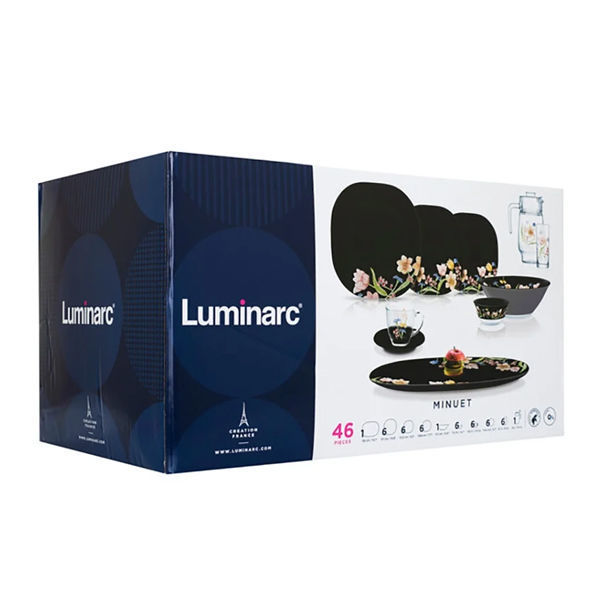 El-Iraqi Company | Luminarc Arcopyrex 46 Pieces MINUET Black