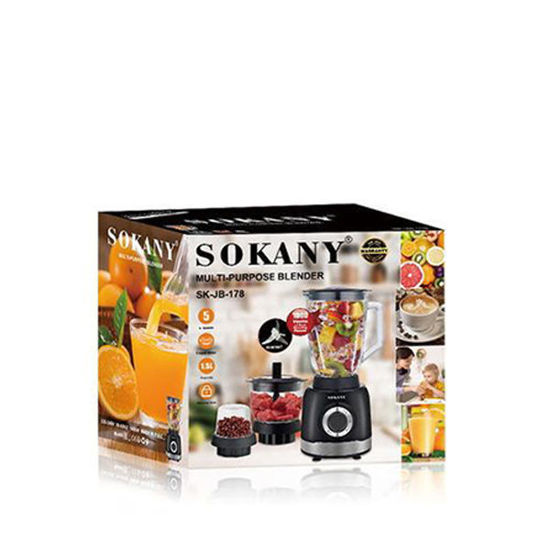 El-Iraqi Company | Sokany Multi-Purpose Blender 1000 Watt 5 speeds 1.5 Liter SK-JB-178