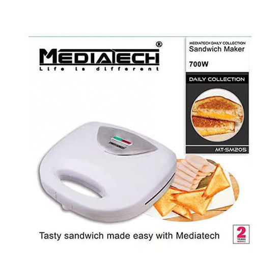 El-Iraqi Company | MediaTech Sandwich Maker 700 Watt White MT-SM205