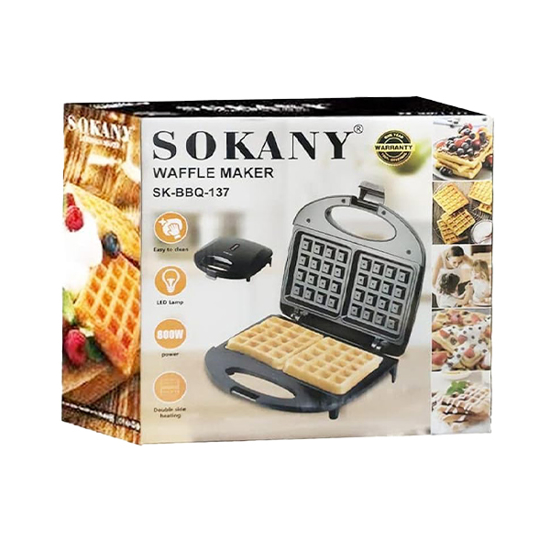 El-Iraqi Company | Sokany Waffle Maker, 800 Watt Black SK-BBQ-137