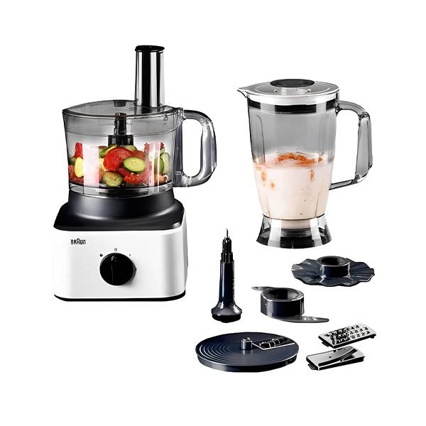 El-Iraqi Company | Braun Food Processor 750 Watt Black & White - FP 0132