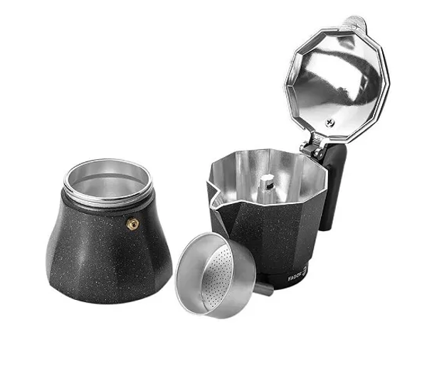 El-Iraqi Company | Fagor Aluminum Coffee Maker 6 Cups Black FGATI06